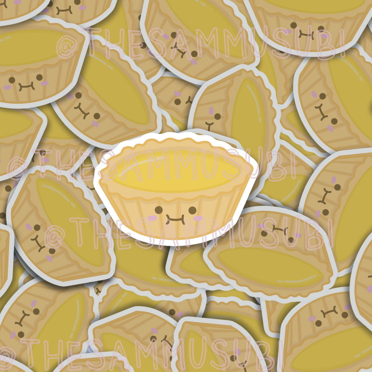 Egg Tart (Dan Tat) Dim Sum Glossy Vinyl Sticker – The Sam Musubi