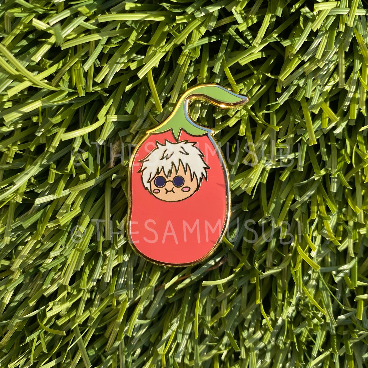 Chibi Limitless Sorcerer Goji Berry Enamel Pin – The Sam Musubi